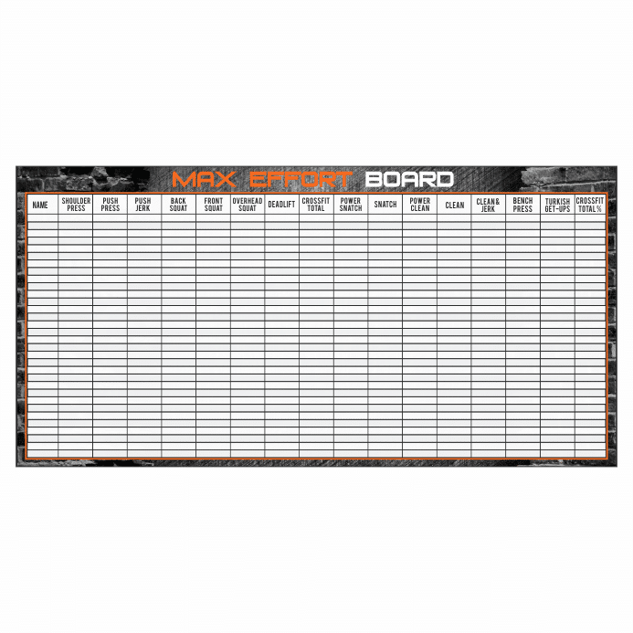 Weightlifting Max Dry Erase Board | SignsRxUSA