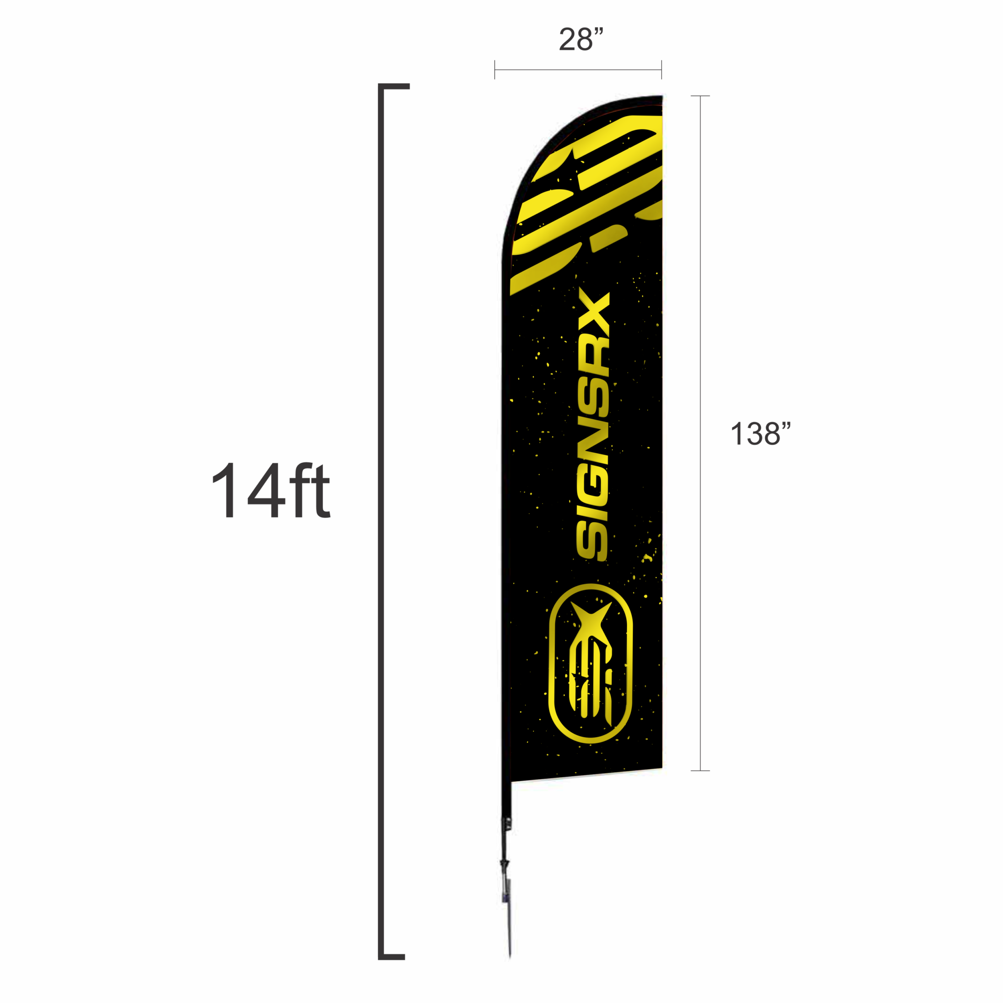 14ft Large Feather Angled Flag - SignsRX