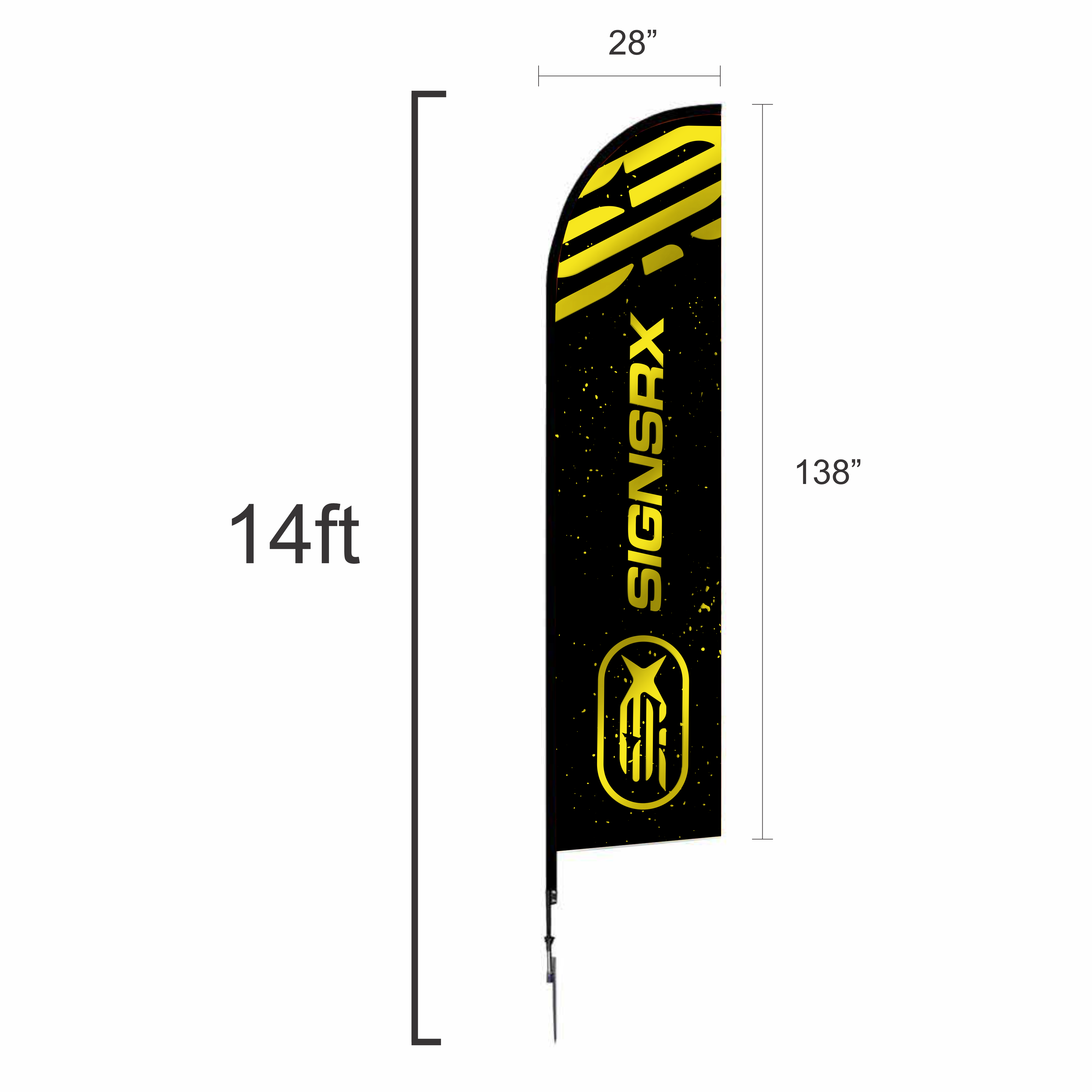 14ft Large Feather Angled Flag - SignsRX