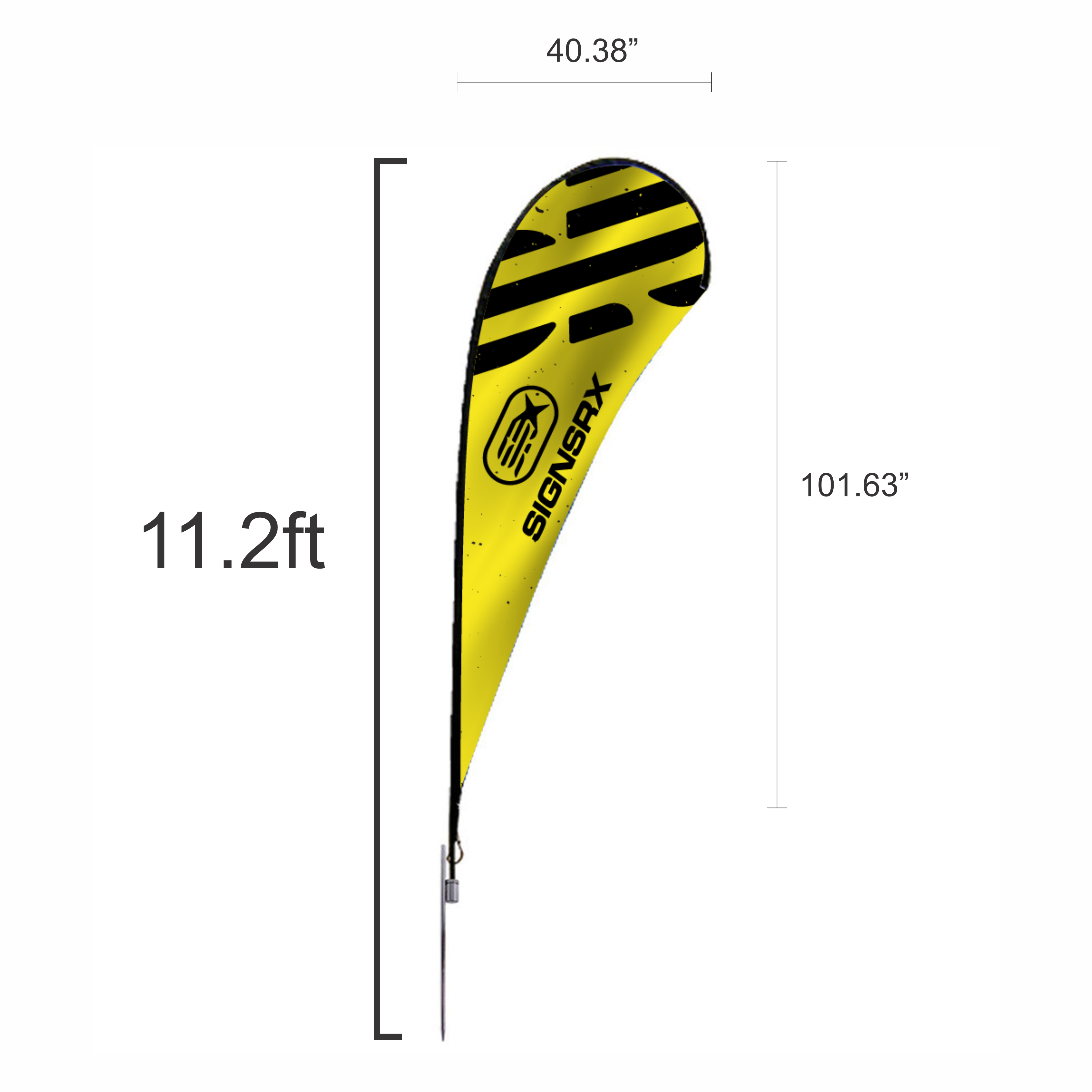 Large Teardrop Flag - 11.2ft Durable and Vibrant Outdoor Display