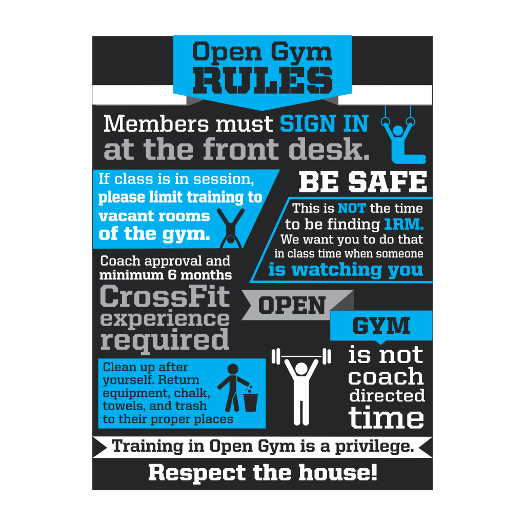 Open Gym Rules Sign - SignsRX