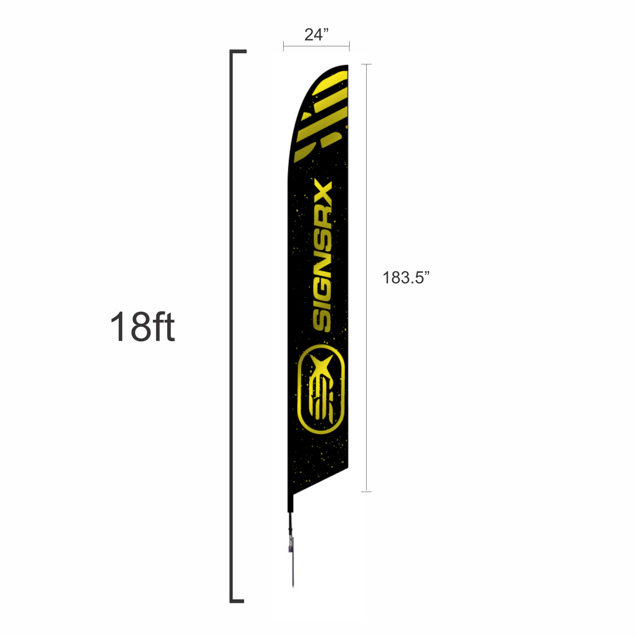 18ft X-Large Feather Angled Flag - SignsRX