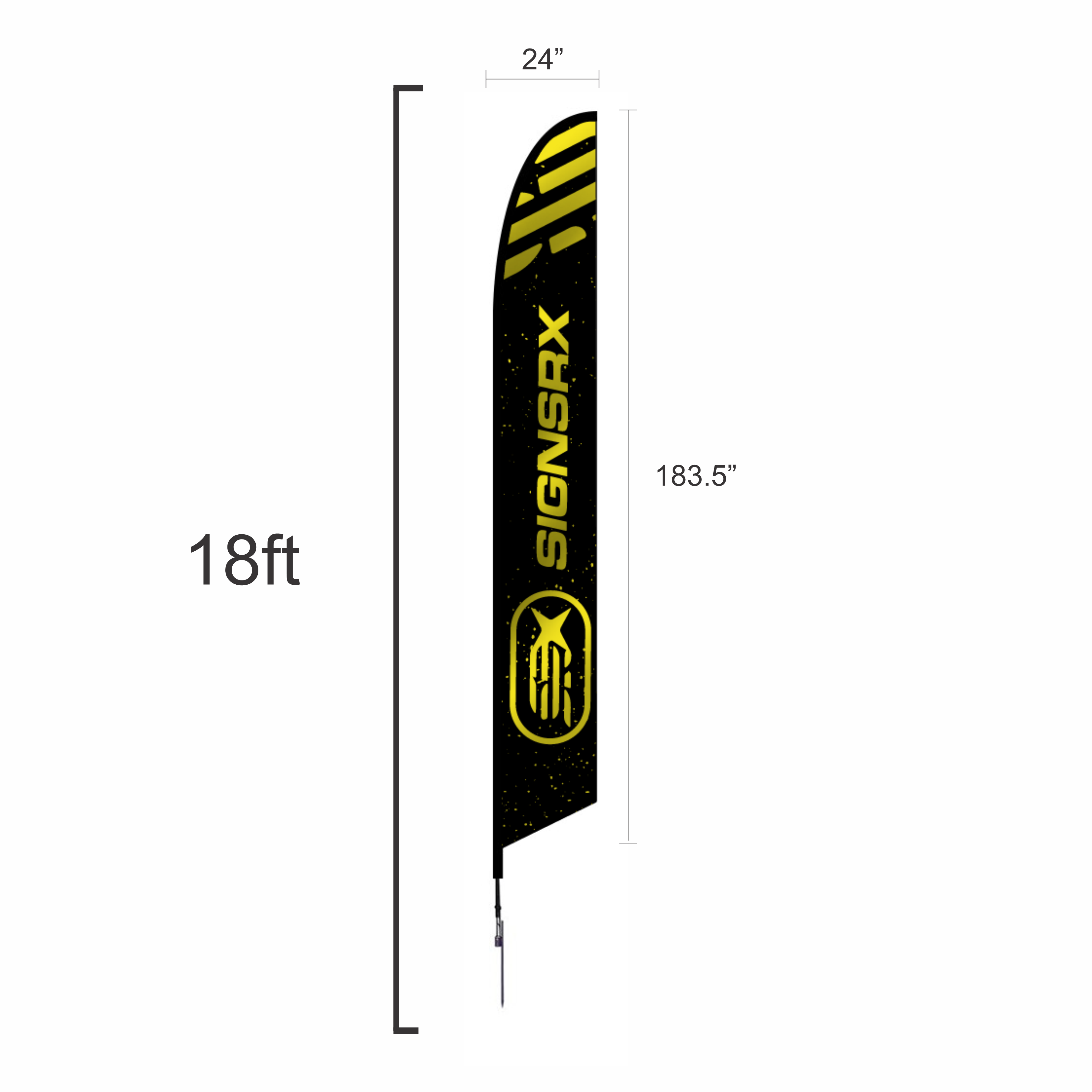 18ft X-Large Feather Angled Flag - SignsRX