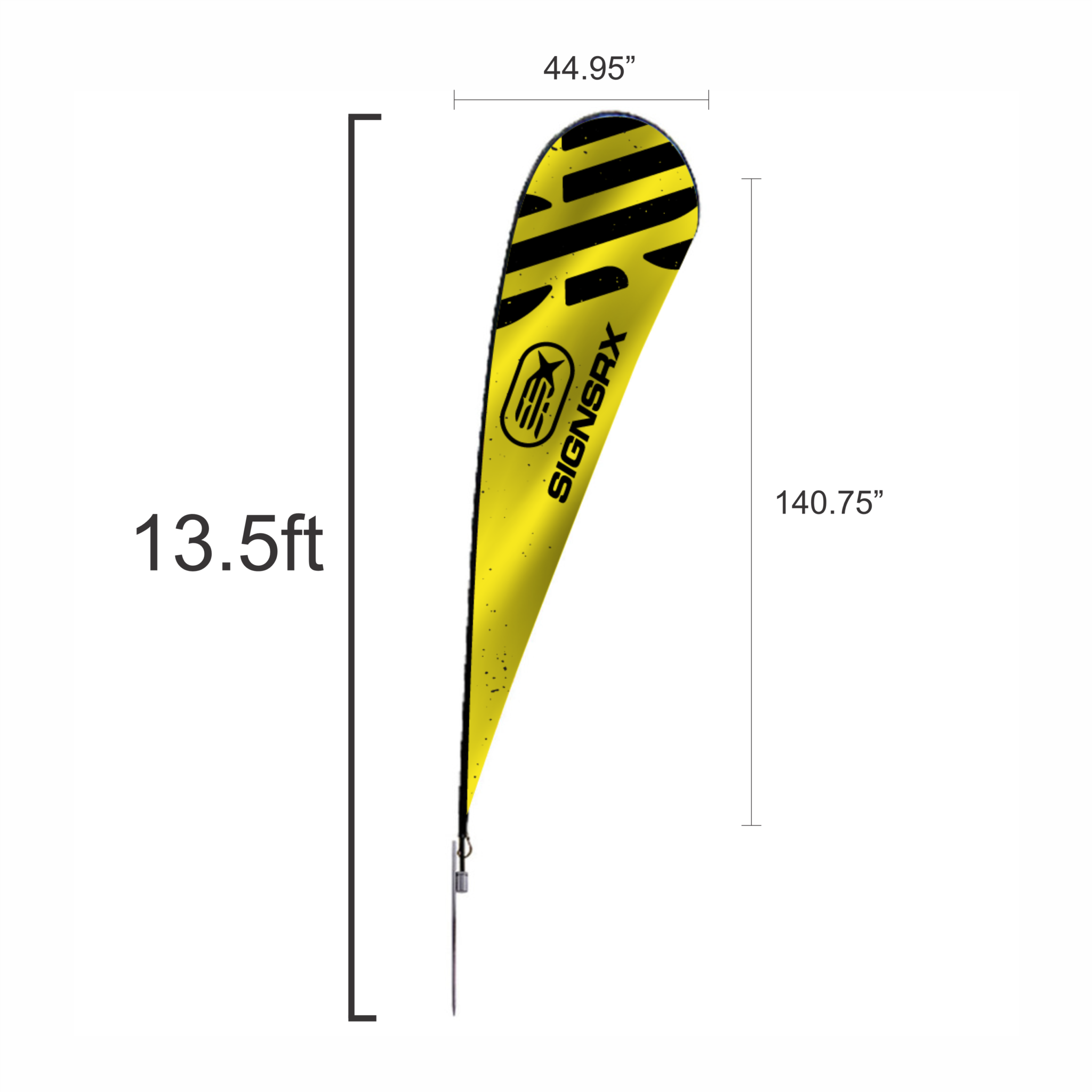 13.5ft X-Large Teardrop Flag - SignsRX